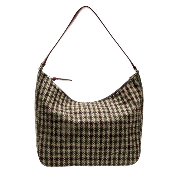 kate spade | Bags | Kate Spade Leather Trim Wool Tweed Shoulder Bag ...